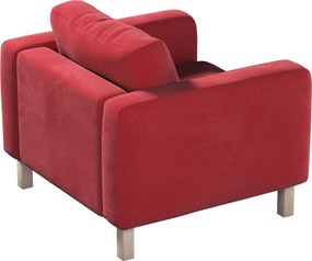 Potah na křeslo IKEA Karlstad, krátký barva červená látka lesklé, sametová
