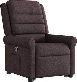 Zvedací polohovací křeslo tmavě hnědé textil 3303319