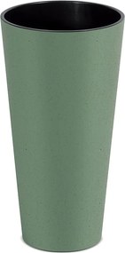 Plastový květináč Tubusy Slim Eco Wood 25 cm zelený