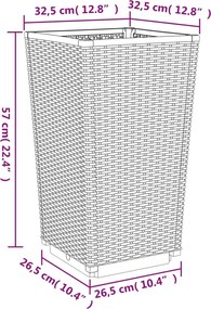 vidaXL Zahradní květináče 2 ks 32,5 x 32,5 x 57 cm PP [367850] Barva: světle šedá