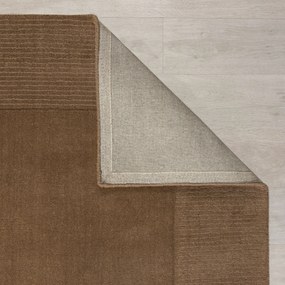 Flair Rugs koberce Kusový ručně tkaný koberec Tuscany Textured Wool Border Brown Rozměry koberců: 120x170