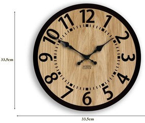 Dřevěné nástěnné hodiny Berlin 33 cm černé/hnědé