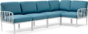 Nardi KOMODO 5 modulárna sedačka - biely rám/ modrý poťah