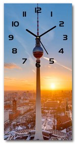 Wallmuralia Nástěnné hodiny Televizní věž 30x60 cm