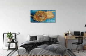 Obraz na skle Umění květiny slunečnice 140x70 cm