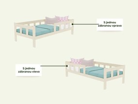 Benlemi Postele FENCE 4v1 s přední zábranou pro dvě děti Zvolte barvu: Světle šedá, Zvolte rozměr: 80x200 cm, Zvolte zábranu: Obě vlevo