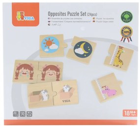 Dřevěné puzzle protiklady