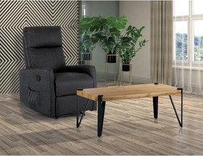 Konferenční stolek MDF divoký dub, kov černý mat (110 x 60) cm Divoký dub