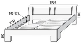 Postel Sofia, čelo oblé 3výplně 180 Domestav F113 Materiál: Buk cink, Barevne provedení: Přírodní provedení, Specifikace: 160x200