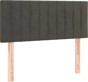 Box spring postel s matrací a LED tmavě šedá 100x200 cm samet 3134508