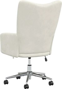 Relaxační židle krémově bílá samet 328170