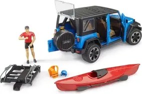 Bruder Jeep Wrangler Rubicon s kajakem a figurkou / 1:16 / od 4 let