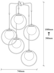 Černé kovové závěsné svítidlo Opviq lights Satyros
