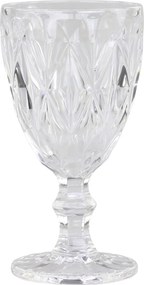 Sklenička na noze ze silnějšího skla s dekorem Diamond cut - Ø9,5*17cm