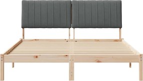 Rám postele s čelo Hnědá 160 x 200 cm Masivní borové dřevo 3394409