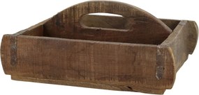 Box Grimaud z recyklovaného hnědého dřeva s rukojetí – 30*25*13 cm