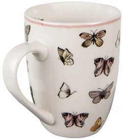 Porcelánový hrnek se vzorem motýlků Butterfly Paradise – 350 ml