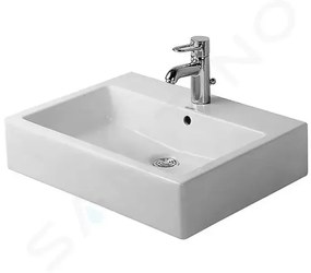 DURAVIT - Vero Umyvadlo nábytkové 600x470 mm, s 1 otvorem pro baterii, s WonderGliss, alpská bílá (04546000271)