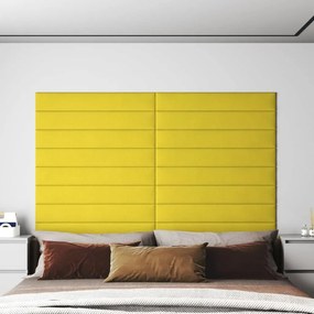 vidaXL Nástěnné panely 12 ks 90 x 15 cm textil 1,62 m² [343873] Barva: Světle žlutá
