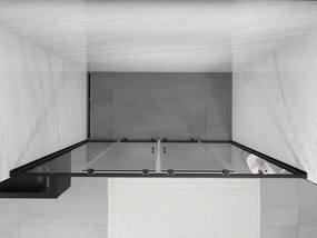 Mexen Exo, 2-křídlé posuvné 170x200 cm, 6mm čiré sklo, černý profil, 8152-170-000-70-00