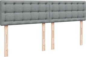 Box spring postel s matrací světle šedá 200 x 200 cm textil 3287577