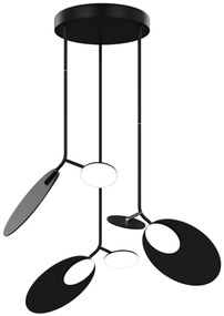 Závěsná lampa Ballon trojitá, více variant - TUNTO Model: bílý rám a baldachýn, panel a baldachýn - dubová překližka