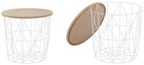Odkládací stolek Marfel přírodní dřevo/bílá