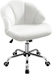 Kancelářská židle Yaheetech – bílá, 60 cm (šířka) × 60 cm (hloubka) × 76,5 cm – 86 cm (266901824875)