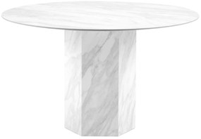 OnaDnes -20% Bílý mramorový jídelní stůl Micadoni Sahara 120 cm