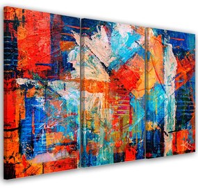 Obraz na plátně třídílný, Ruka oranžové abstrakce -napadeno - 60x40 cm