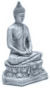 Milujeme Kameny Meditující Buddha - soška Feng Shui - šedá