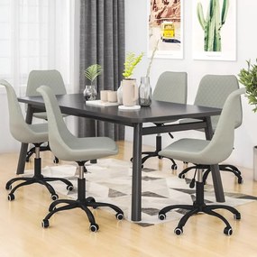 vidaXL Otočné jídelní židle 6 ks textil [3085440] Barva: Tmavě šedá