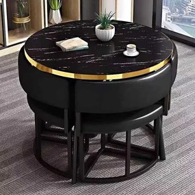 LuxuryForm DESIGN Jídelní set MONTE 4+1 - černý / černý