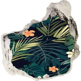 Wallmuralia Nálepka díra na zeď Tropické listí 75x75 cm