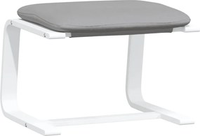 Relaxační křeslo s podnožkou světle šedé textil 3154415