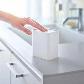 Bílý plastový koupelnový organizér na vatové tampony Tower – YAMAZAKI