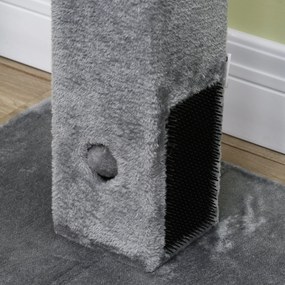 PawHut 79 cm Kočičí Škrabadlo se Závěsným Míčkem a Jutovým Sloupem 59.5x39x79 cm Šedé