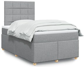 Box spring postel s matrací světle šedá 120x190 cm textil