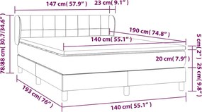 Box spring postel s matrací růžová 140x190 cm samet 3127492