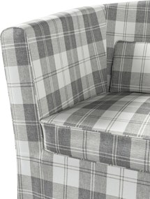 Potah na křeslo IKEA Ektorp Tullsta barva šedá látka pletený vzor, vzorované