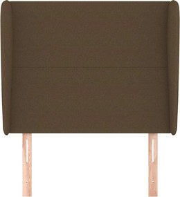Čelo postele typu ušák tmavě hnědé 103x23x118/128 cm textil 3117669