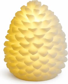 LED svíčka z pravého vosku na baterie, šiška, ø 14 × 18,5 cm, bílá, 2× AA
