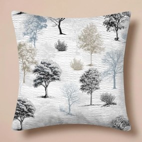 Krepový povlak na polštář Stíny stromů - zemitý Velikost: 40 x 40