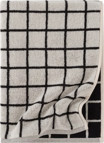 Černý/béžový bavlněný ručník 50x70 cm Grid – Jotex