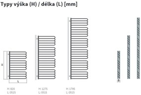 Isan Space 1275 x 515 mm koupelnový prostorový radiátor bílý