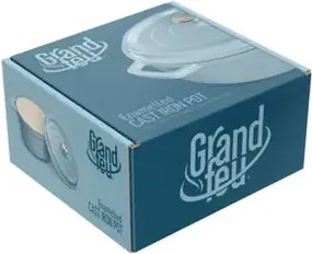 Grand feu Hrnec s víkem litina/smalt 4,7l modrý