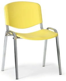 Plastová židle ISO, žlutá, konstrukce chromovaná