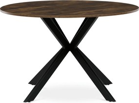 Kulatý jídelní stůl NARO - old wood / černé kovové nohy