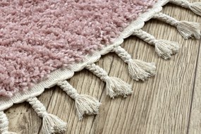 Dywany Łuszczów, Kusový koberec Berber 9000 pink kruh, 160x160 (průměr) kruh, růžová, obývací pokoj