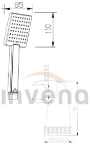 Invena Patras, 1-bodová ruční sprchová sada, černá matná, INV-AU-31-M04-G